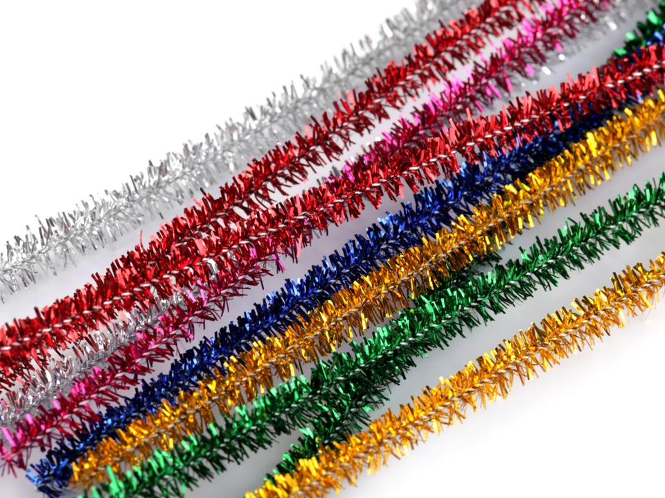 Fuzzy Chenille Wire Sticks with lurex Ø6 mm length 30 cm | STOKLASA ...